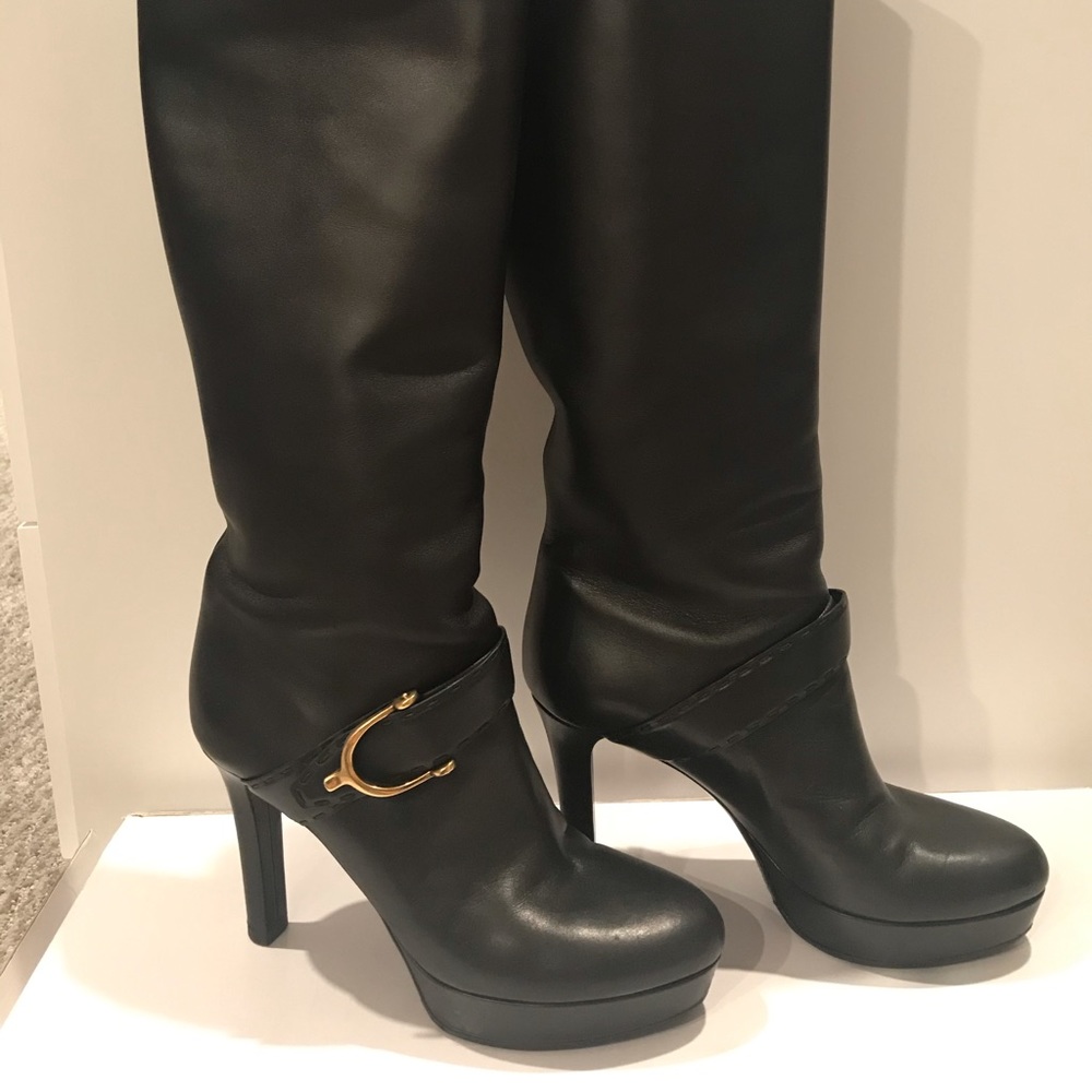 Gucci Platform Knee High Horsebit Boots - Gem